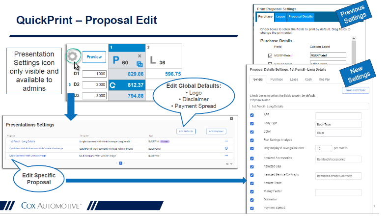 How do I edit QuickPrint Proposal settings?